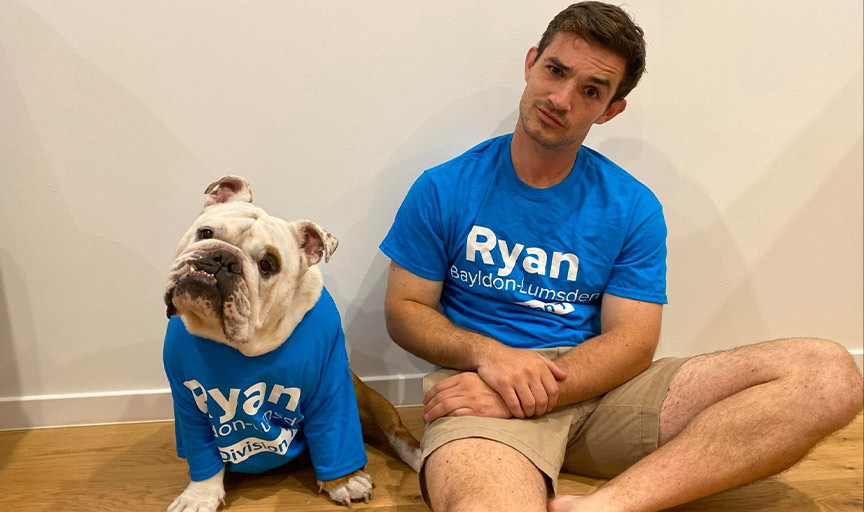 Ryan Bayldon-Lumsden is the murder suspect standing for r...