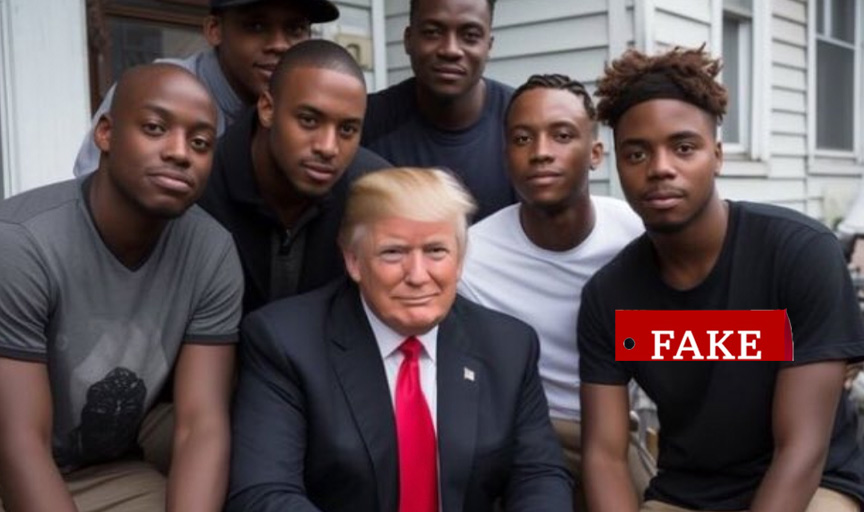 AI-generated images of Donald Trump with Black voters spr...