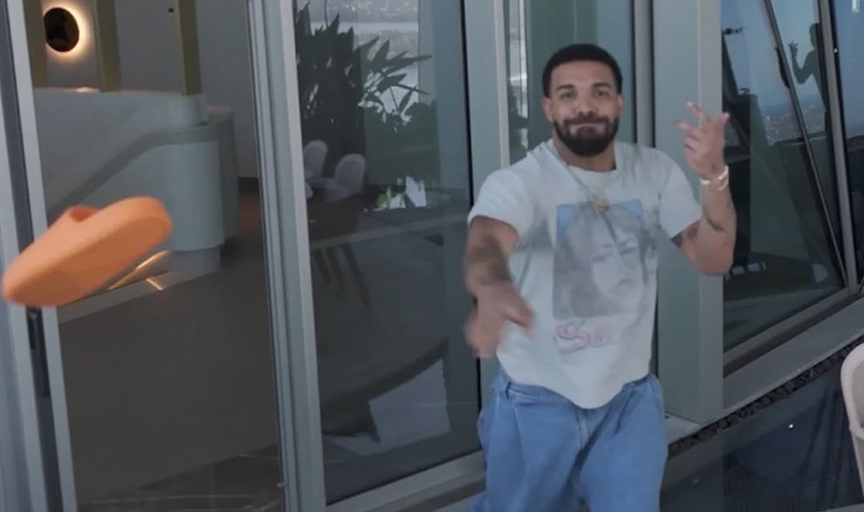 Fans claim viral video of Drake fighting off drone in Syd...